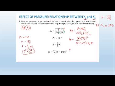 Effect of Pressure: Relationship between Kc and Kp. Examples of Kc and Kp calculations.