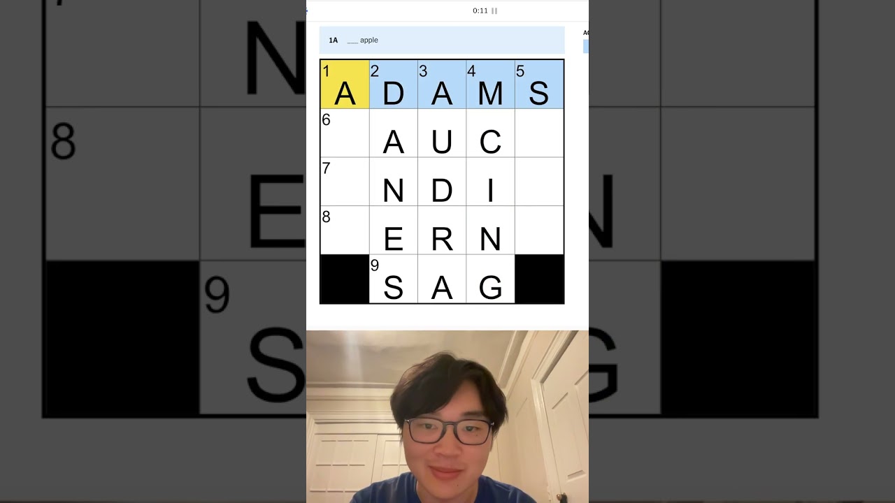 Solving the mini in 14 seconds - Oct 8 #crossword #crosswords #puzzle #nytmini #speedrun