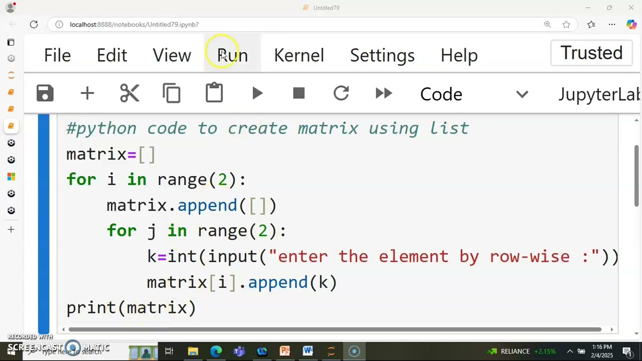 Python lecture series 12 - nested list