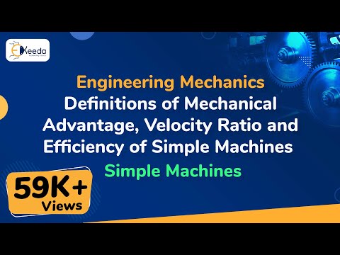 Definitions of Mechanical Advantage, Velocity Ratio and Efficiency of Simple Machines