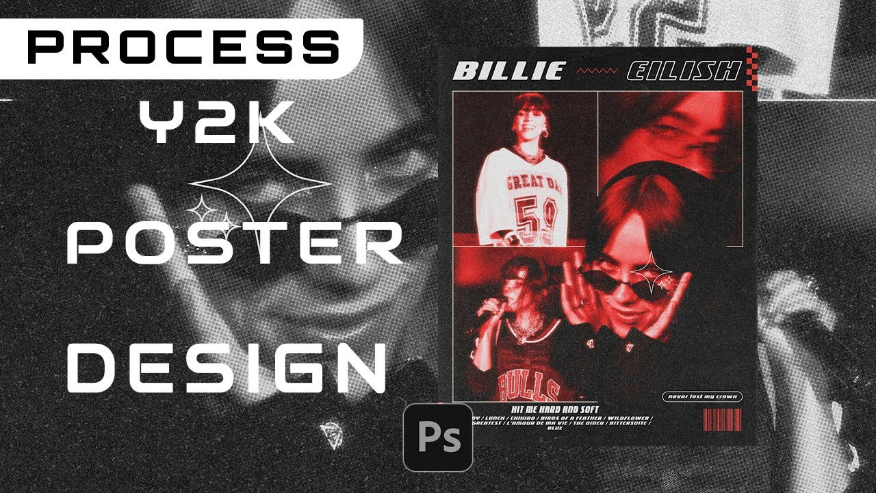 Billie Eilish Y2K Poster Design Style - Photoshop Tutorial