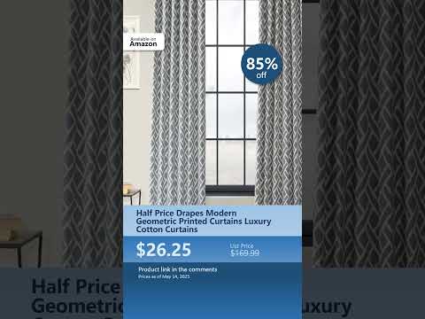 Half Price Drapes Modern Geometric Printed Curtains Luxury Cotton Curtains