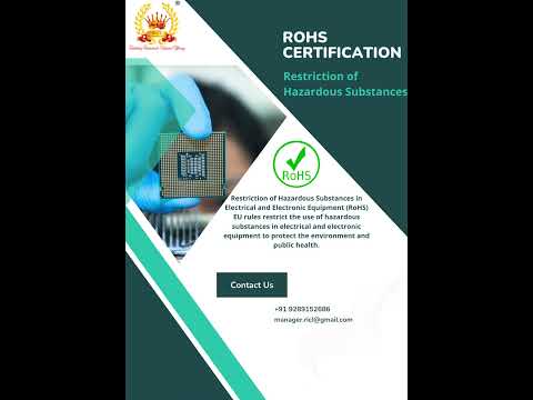 ROHS Certification | Restriction of Hazardous Substances | #royalimpactcertificationltd | 9289152686