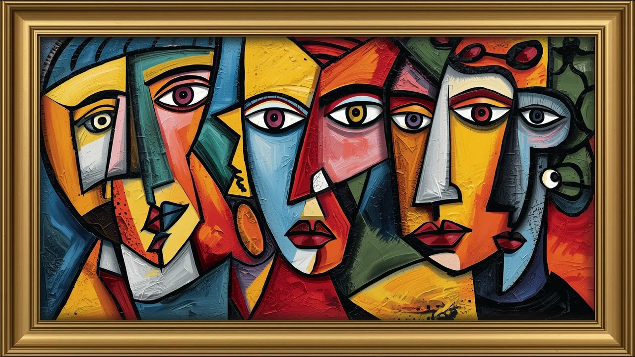 Pablo Picasso Style Cubism Painting For Your Tv Modern Art Screensaver Wallpaper Fine Art Background