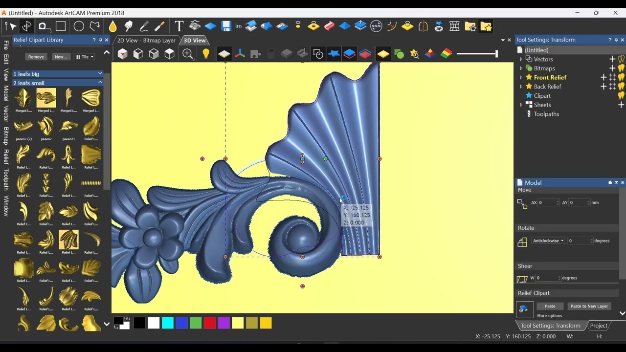 designing fast and profetional with Artcam clipart library