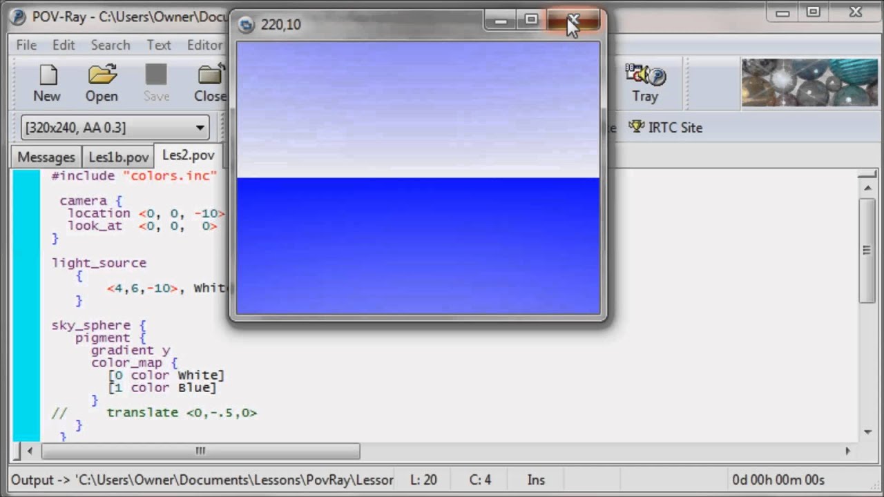 Lesson 2 on POV-Ray