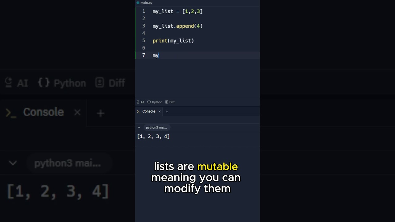 Lists vs. Tuples in Python: The ACTUAL Differences #python #shorts