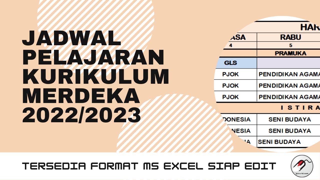 Contoh jadwal pelajaran kurikulum merdeka 2022/2023