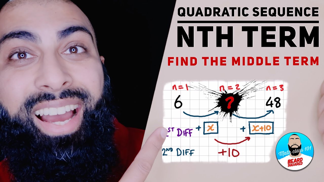 Finding the middle term in a Quadratic Sequence | Beard Squared