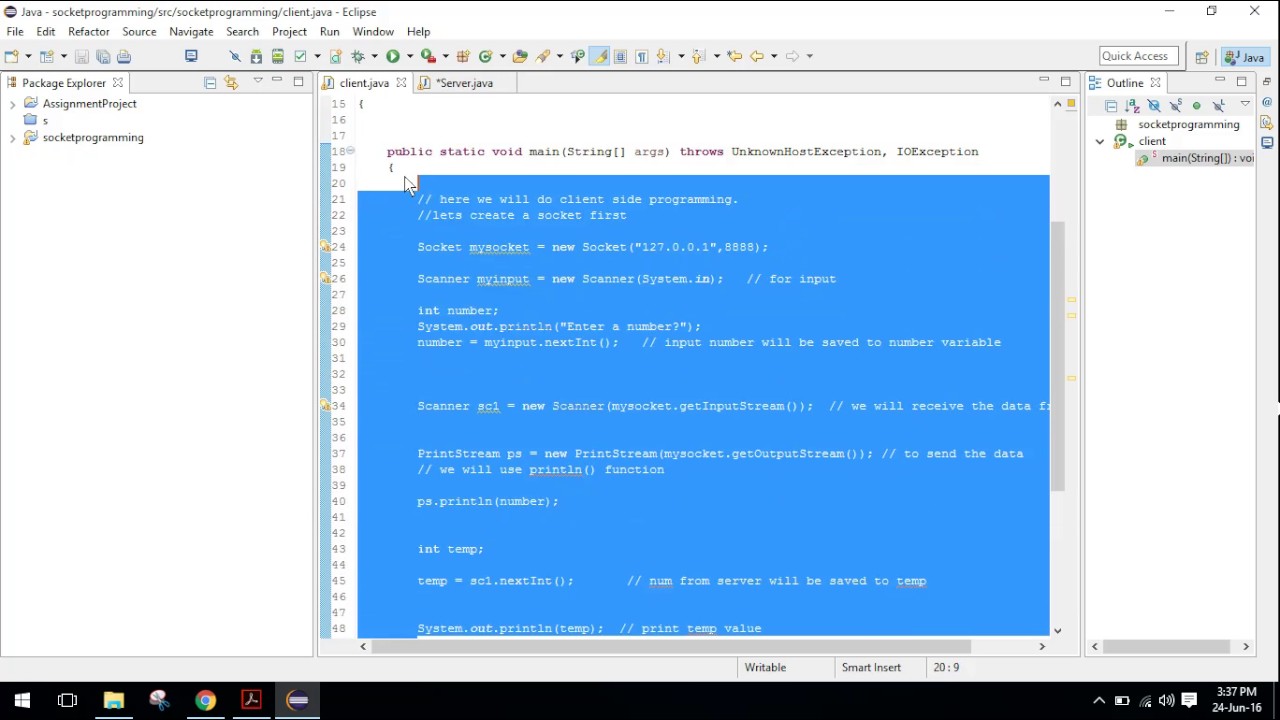 Client Server based TCP Sockets App in Java Tutorial