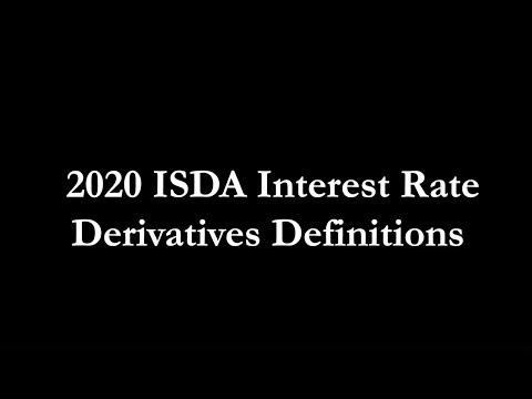 ISDA: 2020 Interest Rate Derivatives Definitions