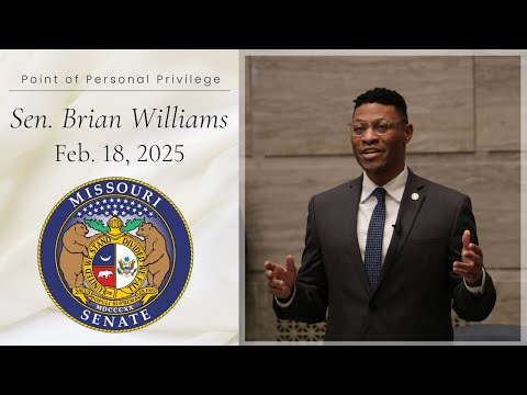 Missouri Sen. Brian Williams Honors a Friend During Session