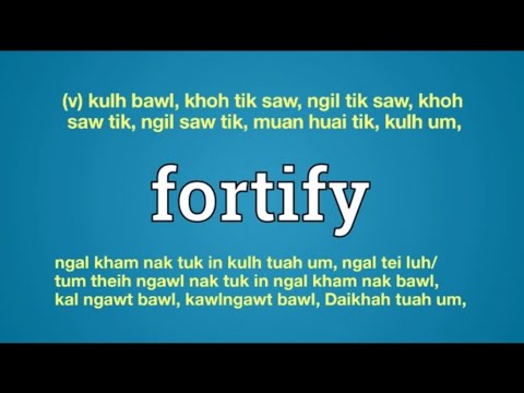 fortify meaning in English Ngawn