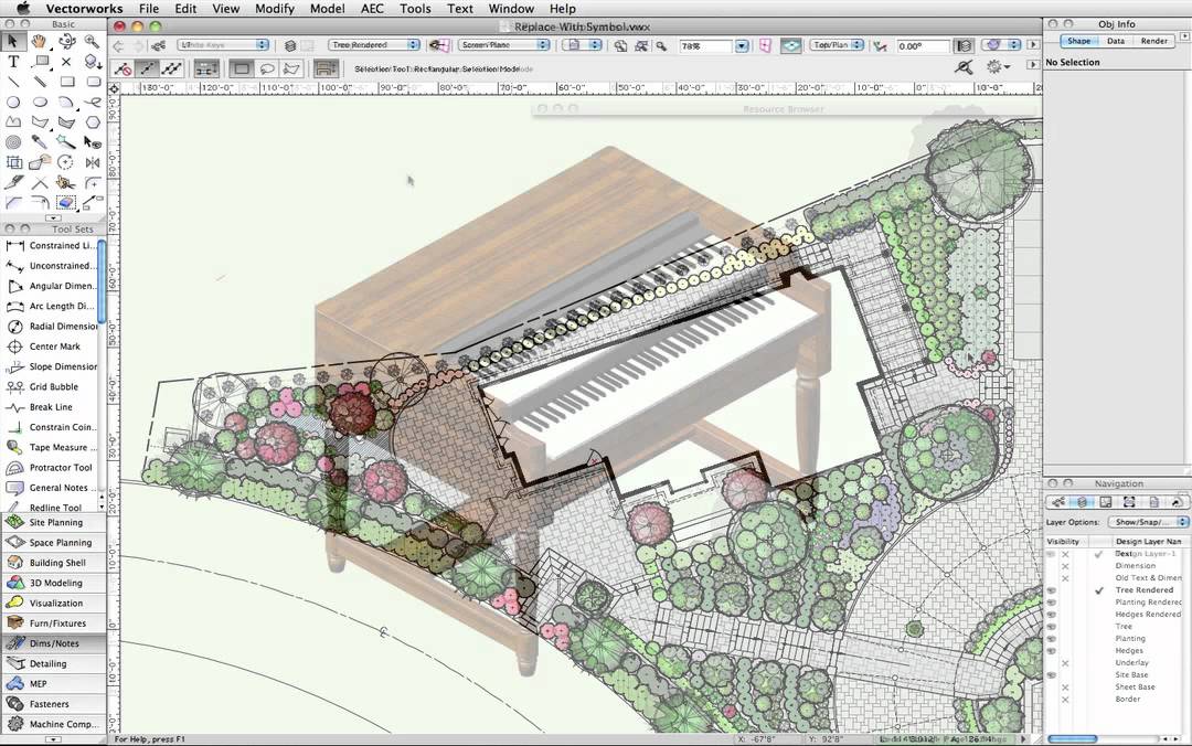 Replacing Objects with Symbols in Vectorworks