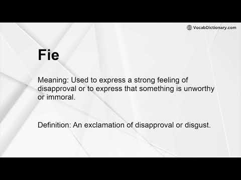 Fie Meaning