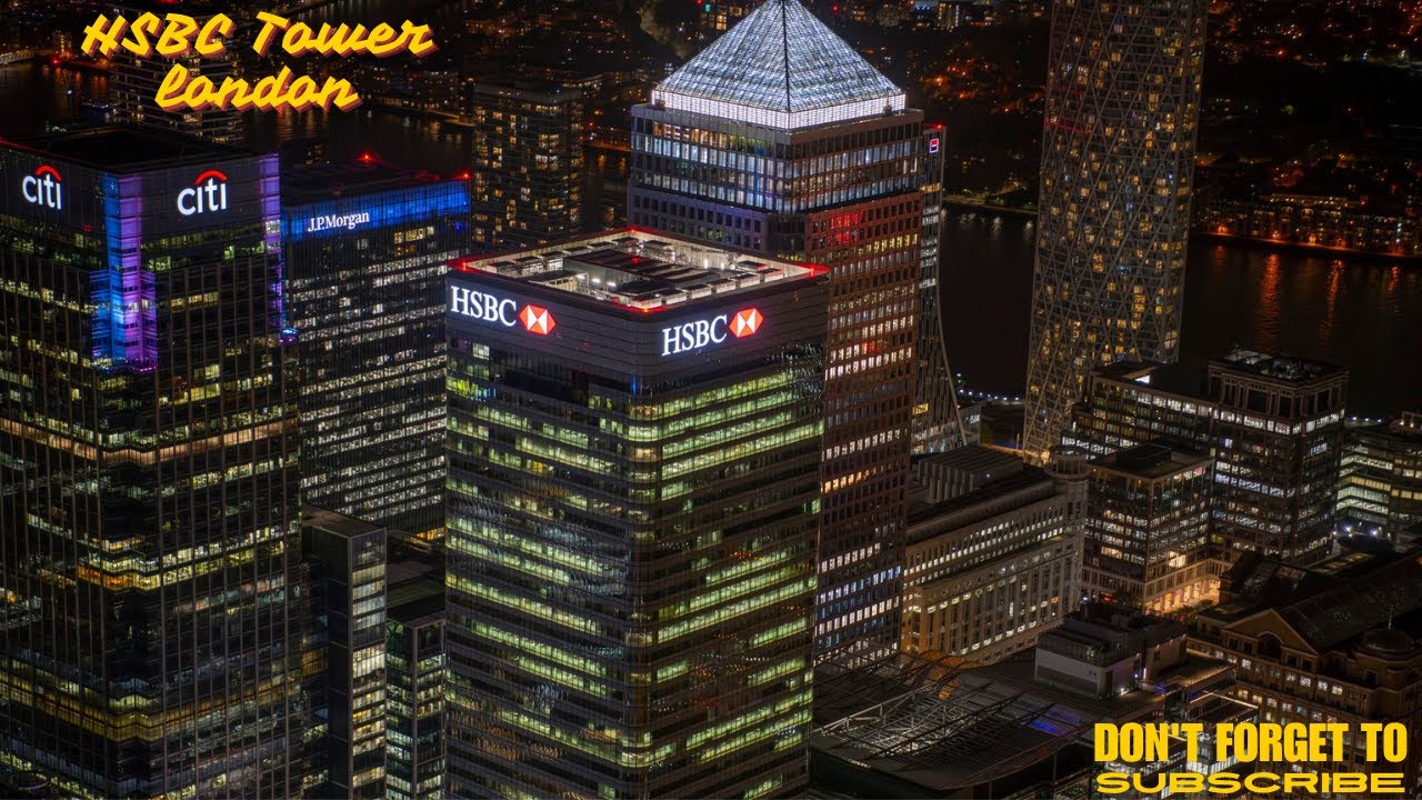 Exploring The Iconic HSBC Tower  Canada Square London|4k Video |World Drone Tour|Google Earth Studio