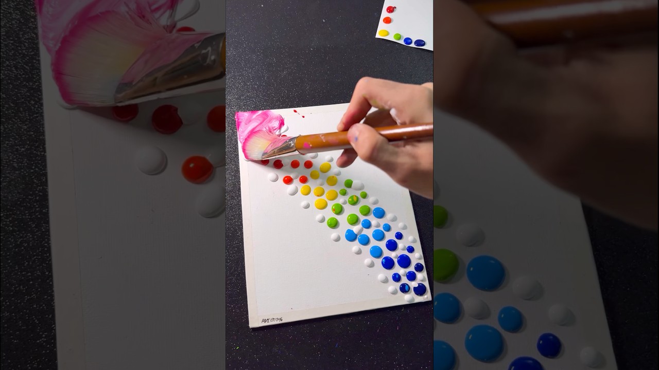 Easy Painting Idea Using a Big Brush! 🫶✨🎨 #artwork #shorts #art
