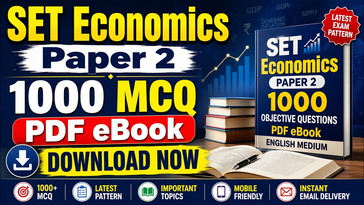 SET Economics Paper 2 Exam 1000 Objective Questions PDF eBook English Medium Dow final
