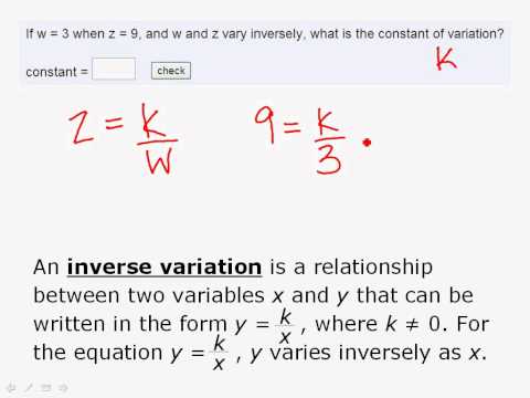 Solve for K with Inverse Variation