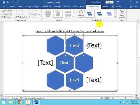 how to add simple fill effect to smartart in word online