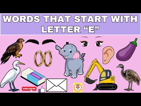 Words that start with Letter E | Letter E words for kids | Letter E | Kids Learning |@toodleskids01