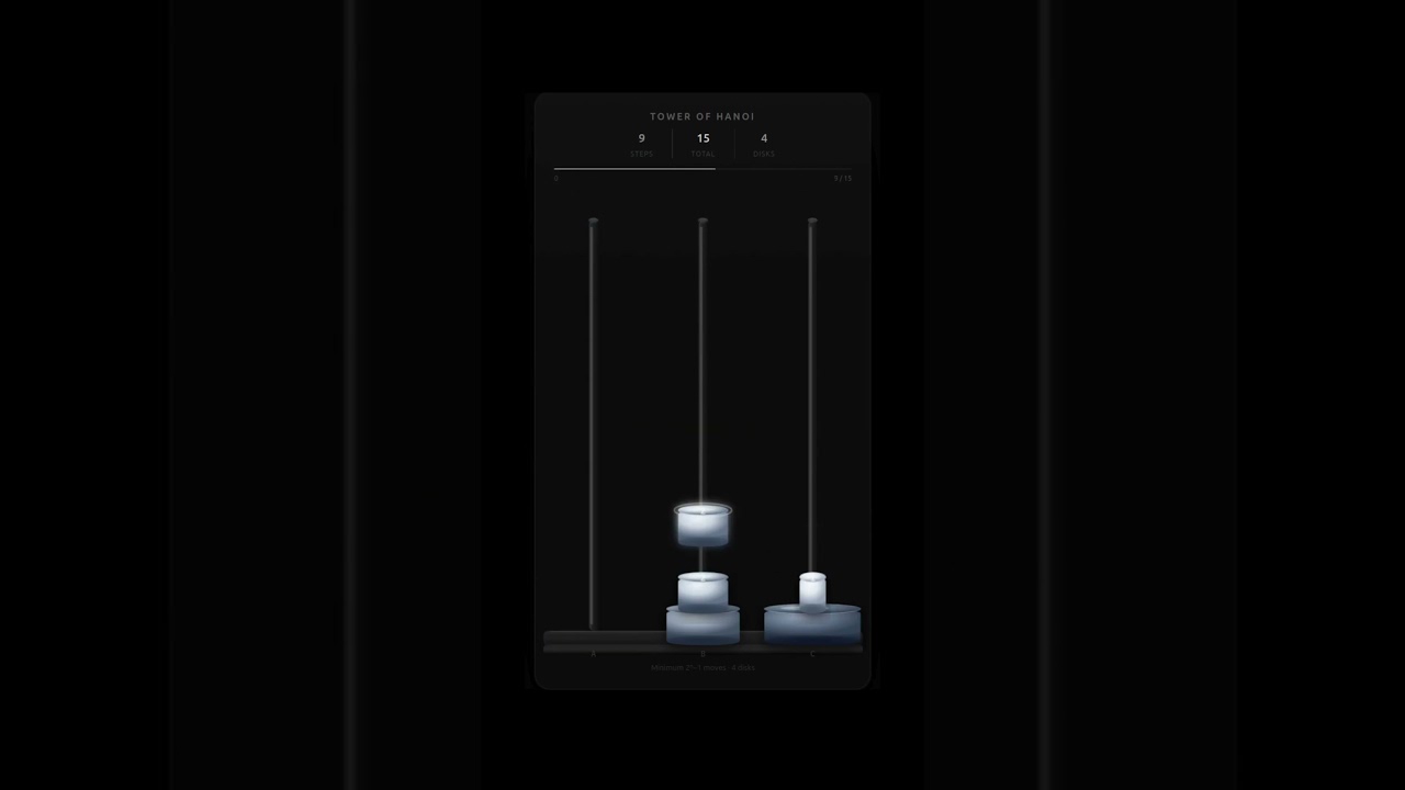 Can You Solve This Puzzle? (Tower of Hanoi) #coding #shorts @ilovealgorithms