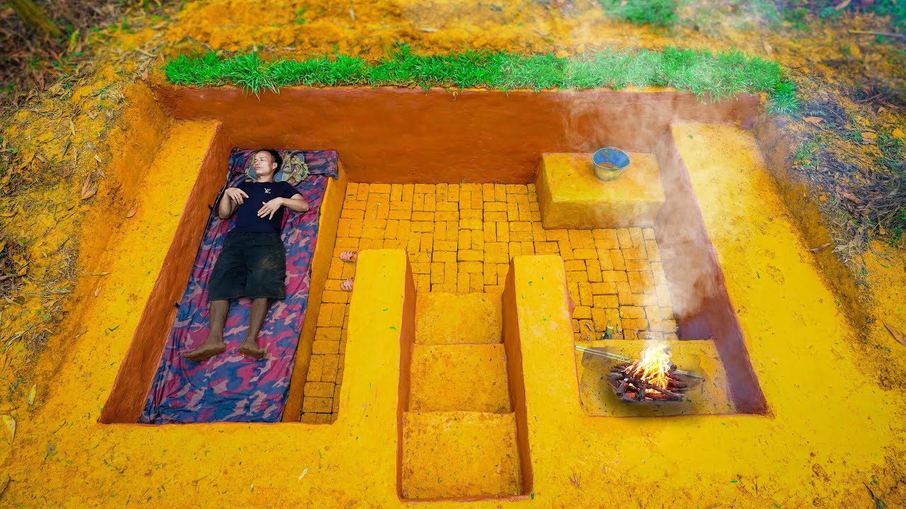 Full Video: Build Underground House With Large Bed And Modern Underground Swimming Pool