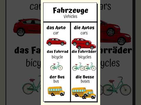 German Vehicles – Singular & Plural | Deutsch Fahrzeuge #germany #germancars #germanlanguage