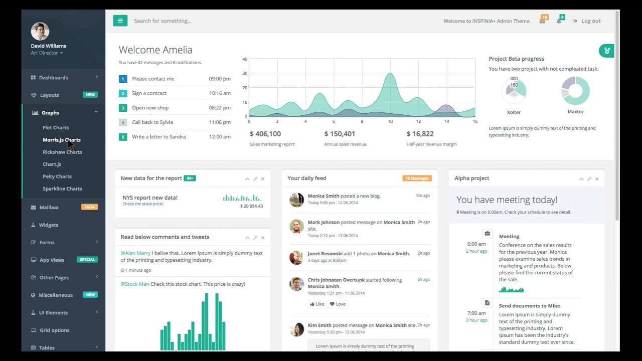 bootstrap admin theme demo