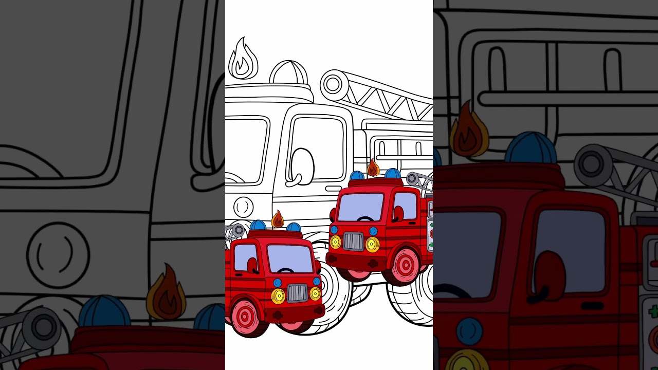 Fire Truck - free template - coloring page