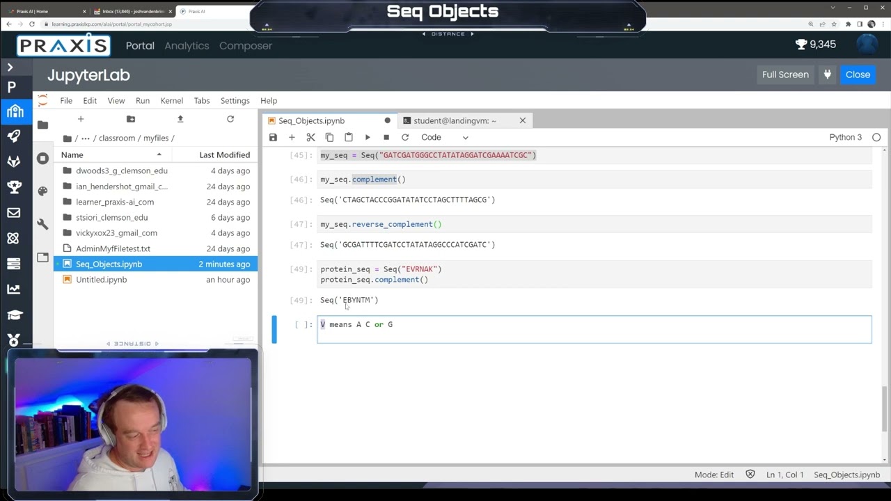 Python - Sequence Objects pt 2 - VDB Computational Biology