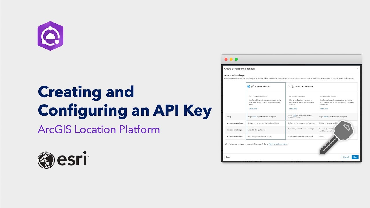 Creating and configuring an API key - Get to Know ArcGIS Location Platform