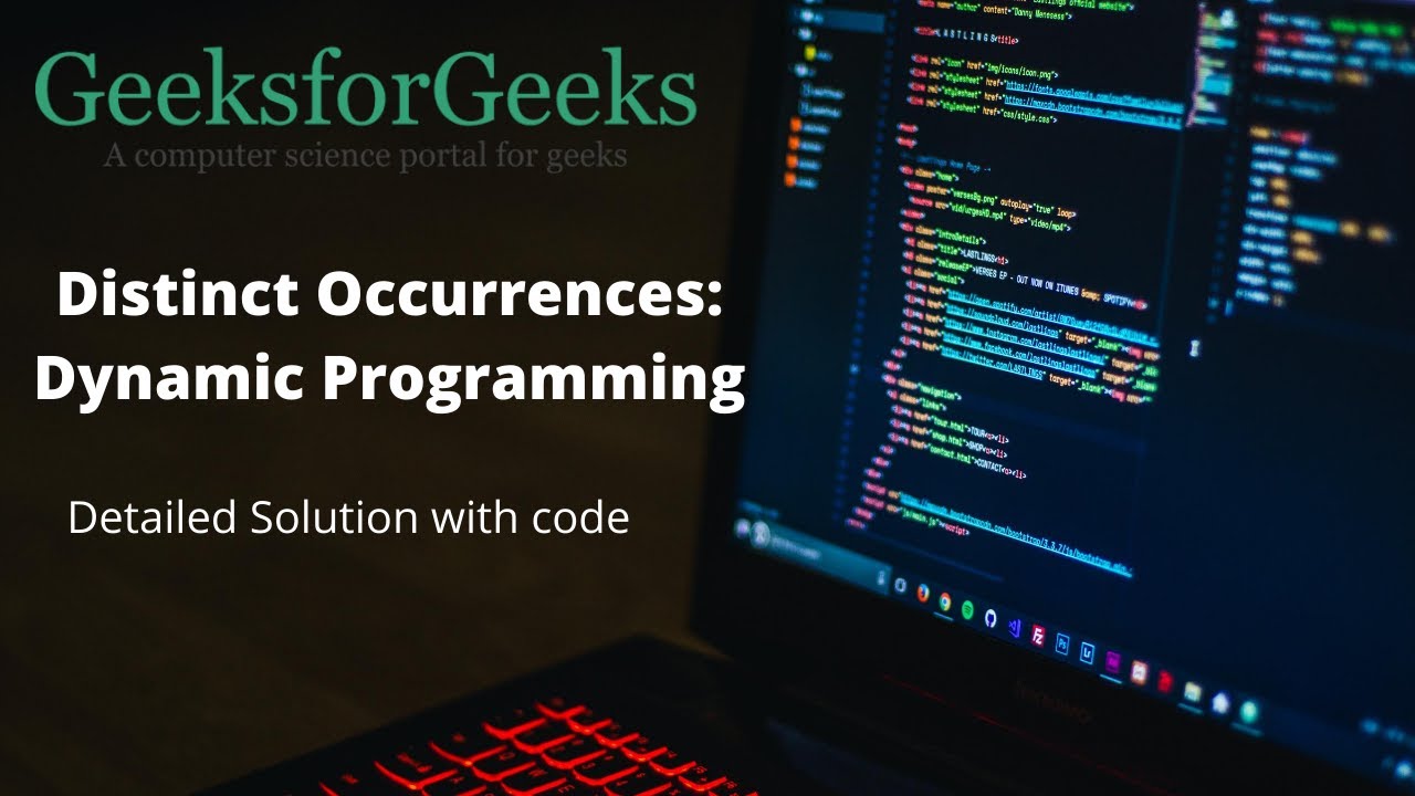 Distinct occurrences - Dynamic Programming || GeeksforGeeks Practice