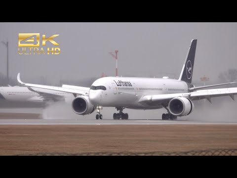 Airbus A350-941 from Lufthansa D-AIXI arrival at Munich Airport MUC EDDM