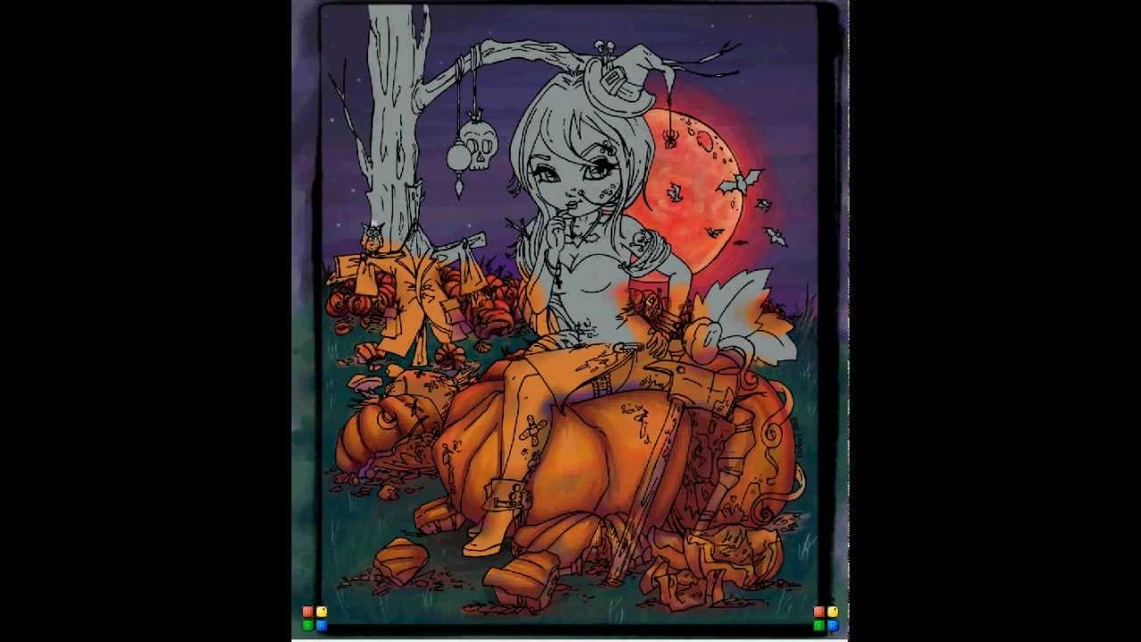 Smashing Halloween - Lineart by *JadeDragonne DeviantART Coloured by Suiish
