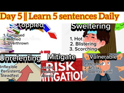 Day 5 ||Learn 5 Vocabulary Words Daily with Sentences Pictures and Synonyms #unrelenting #vulnerable