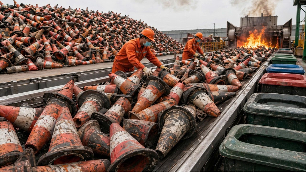 Inside A Plastic Recycling Plant | The Way They Recycle Millions Of Trash Cans Every Year Is Amazing