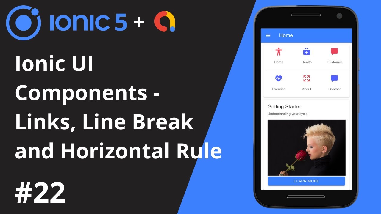 Ionic 5 Tutorial #22 - Ionic UI Components - Links, Line Break and Horizontal Rule