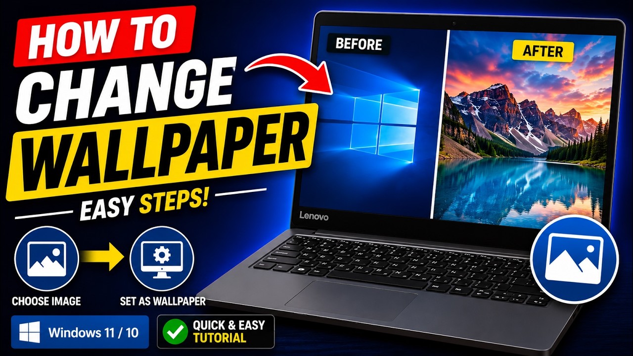 how to change wallpaper in Lenova laptop