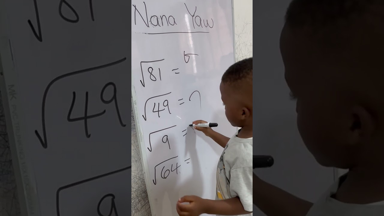 Baby writes Square roots @ 26 months . #genius #squareroot