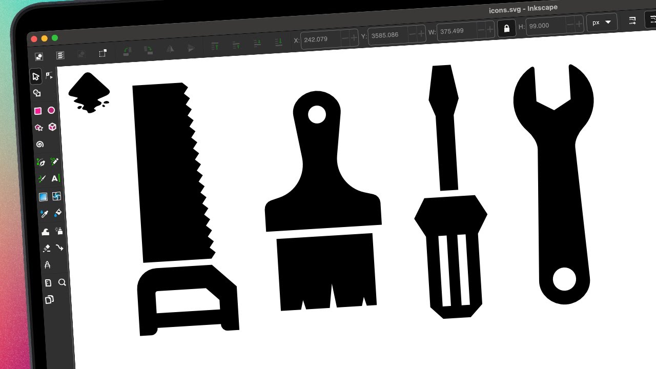 Inkscape Beginner Tutorial | Icon Drawing with Basic Shapes