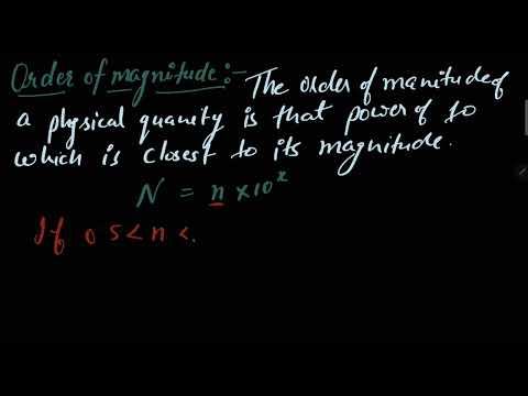 order of magnitude of a physical quantity