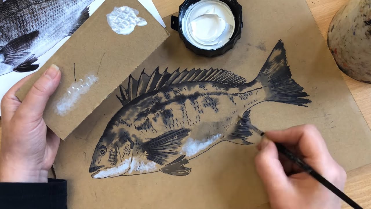 How to Create a Mixed Media Fish Artwork