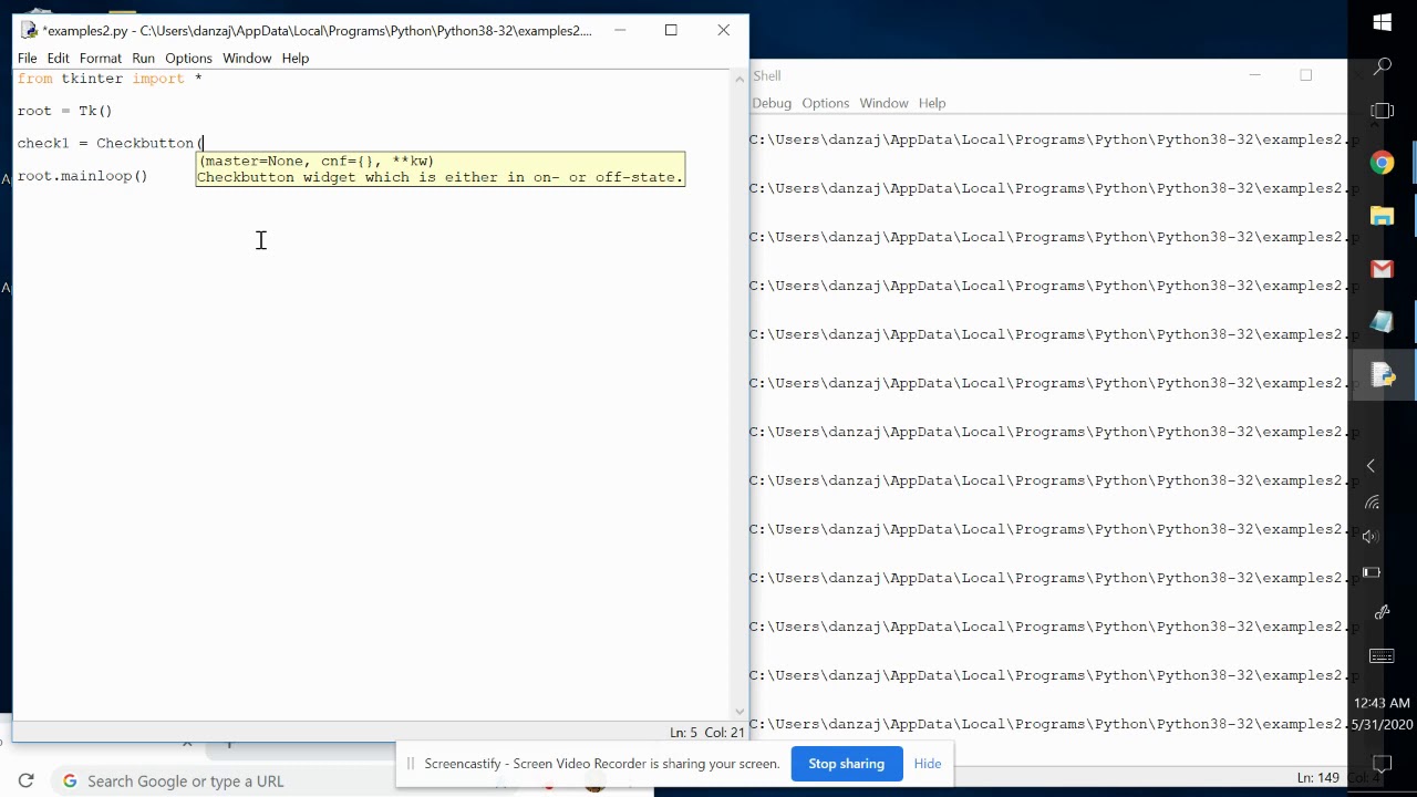 How To Create A Checkbutton Widget | Python GUI Apps With Tkinter