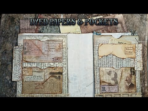 PAPER DYING PROCESS WITH RIT DYE, AND MAKING POCKETS