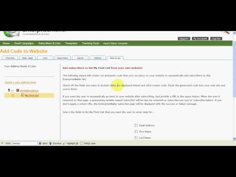 How to add a email sign up form to your website for EnterpriseMailer