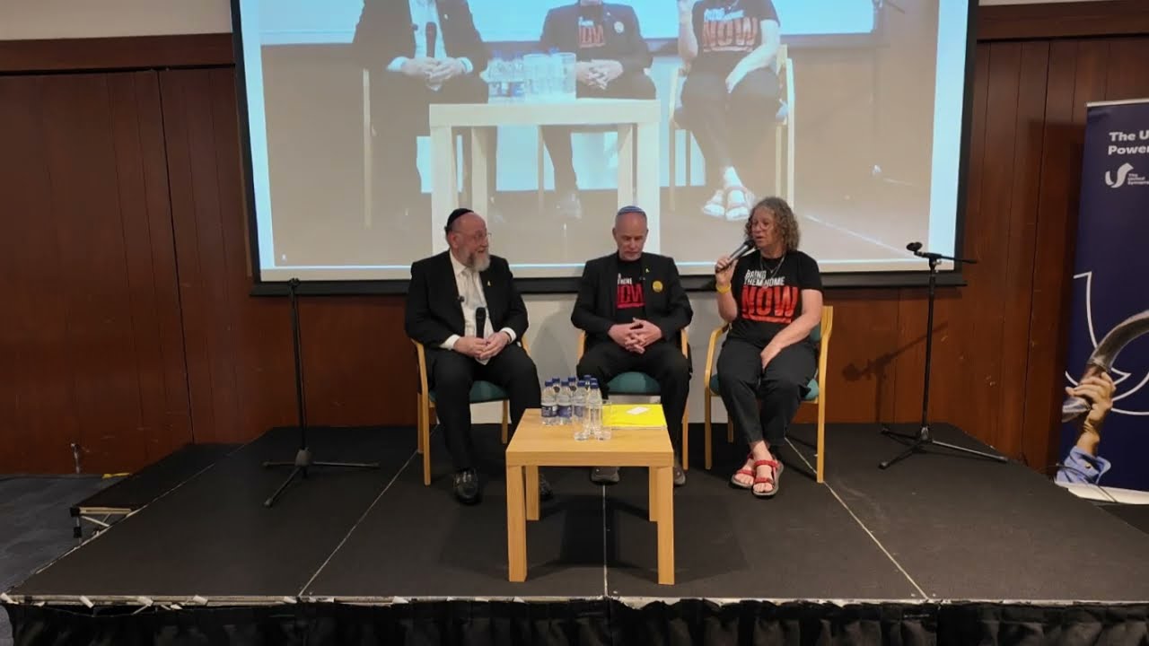 The Chief Rabbi in conversation with Aviva and Keith Siegel