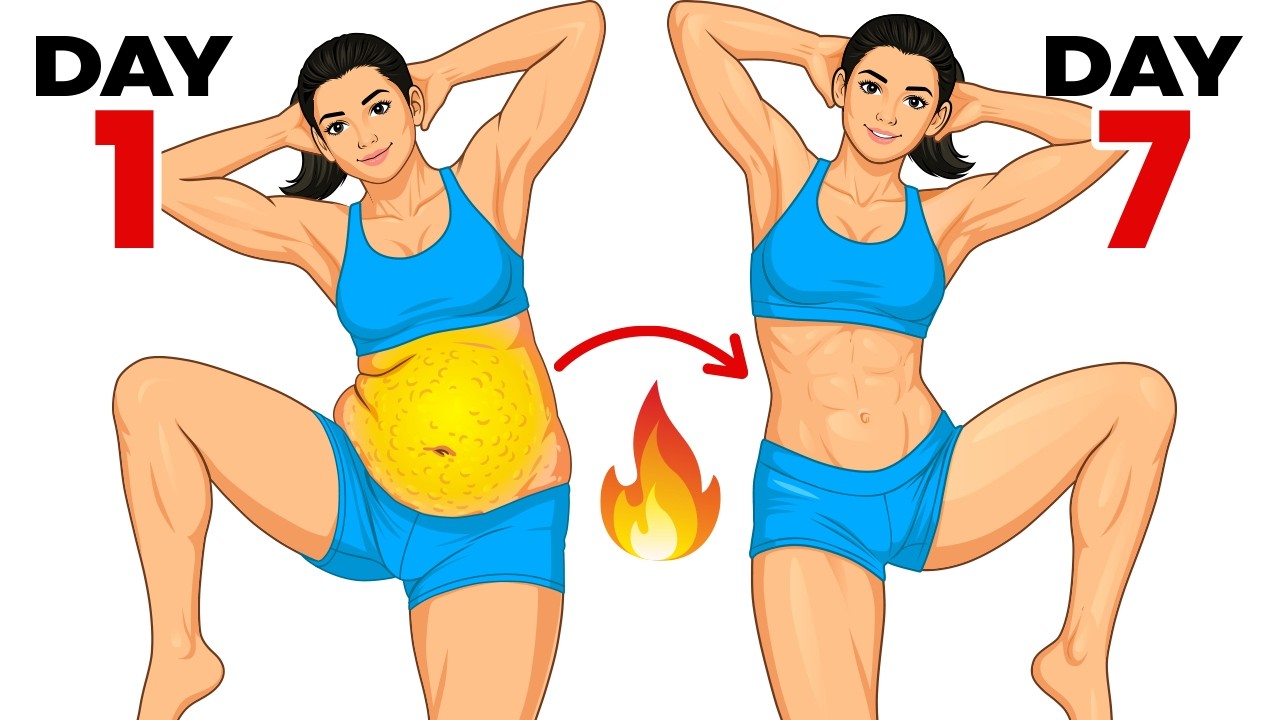 Shrink Belly Size & Lose 2kg In 7 Days Challenge! 5 Min Standing Workout