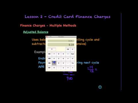 Lesson 2 - Credit Card Finance Charges