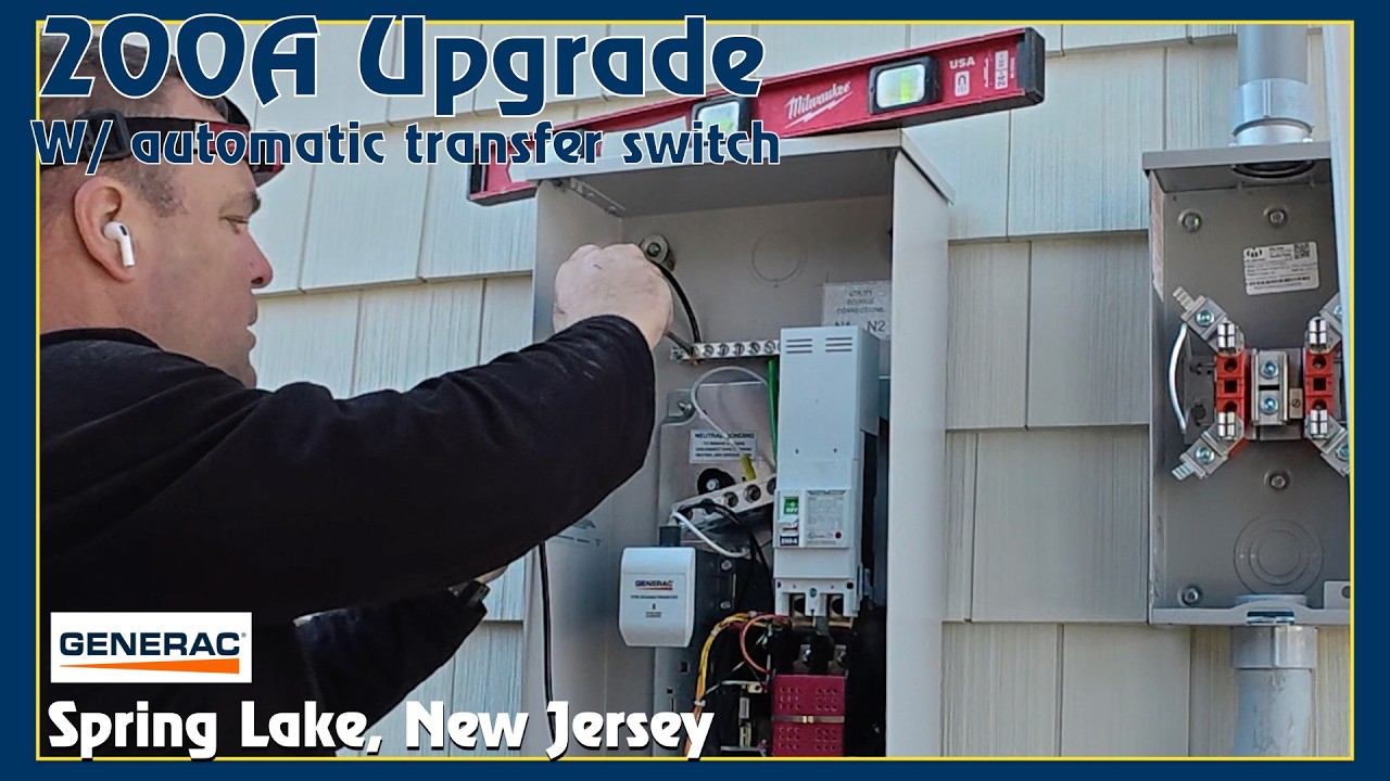 200 Amp Electrical Service Upgrade w/ new Generac Automatic Transfer Switch and built-in surge